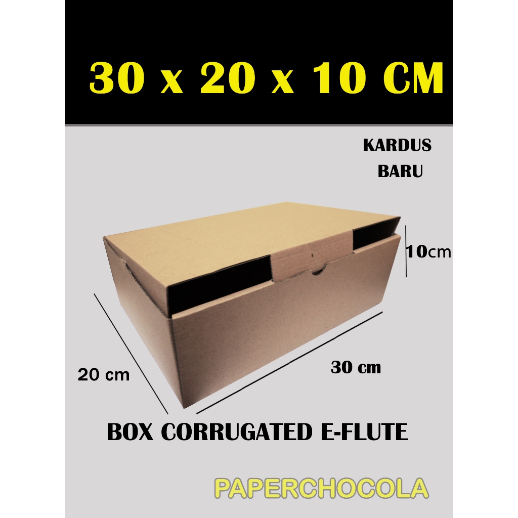 Jual KARDUS 30x20x10 Cm /BOX KARTON CORUGATED DIECUT E - FLUTE | Shopee ...