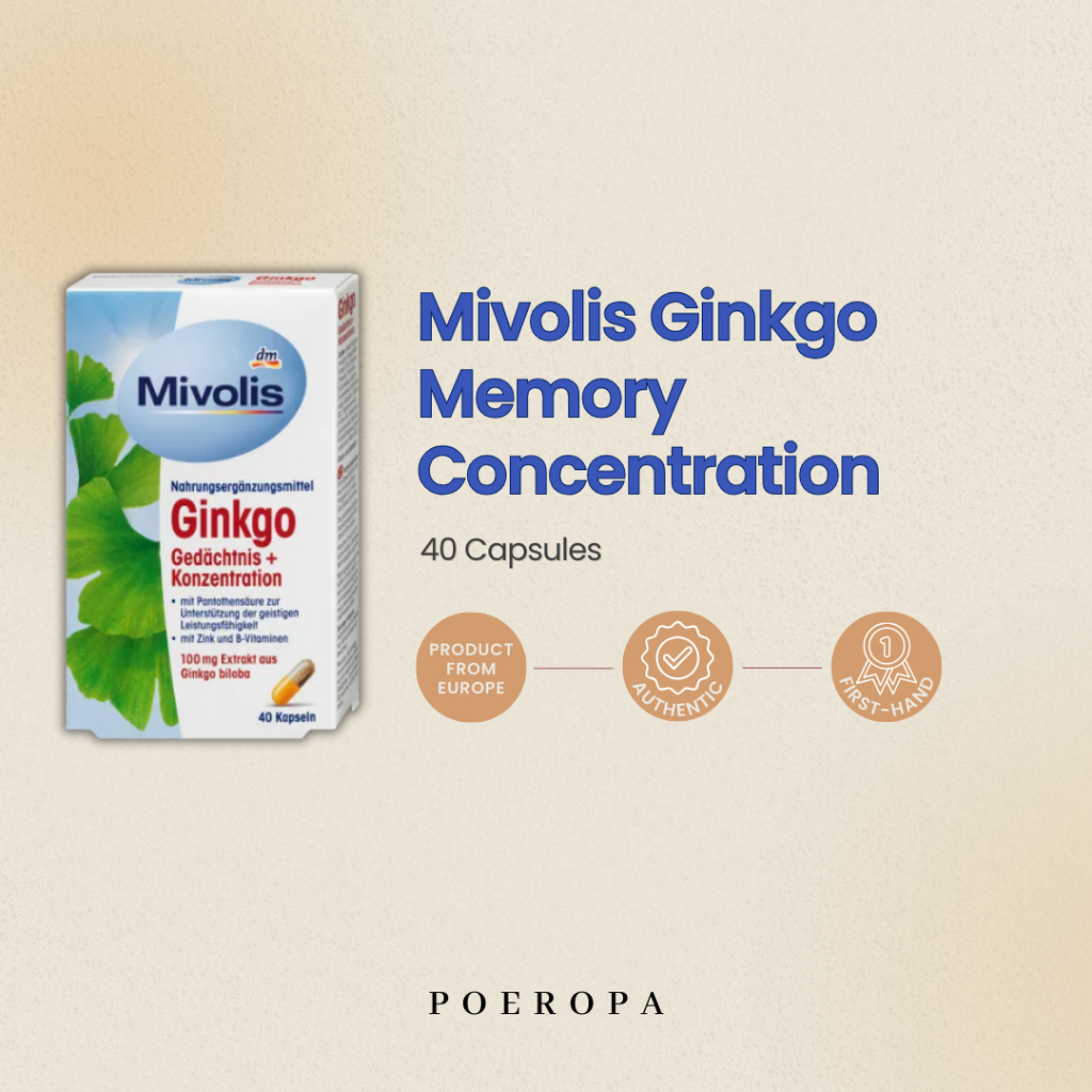 Jual Mivolis Ginkgo Memory Concentration 40 Capsules | Suplemen Daya ...
