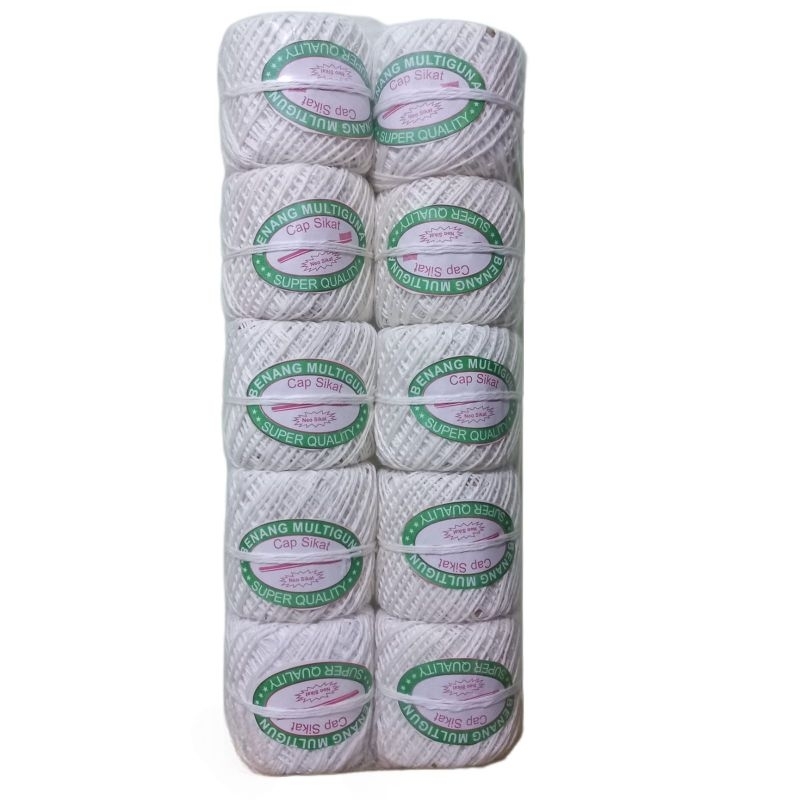 Jual [ 1Pak 10Roll ] Benang kasur Benang serbaguna Tali bendera ...