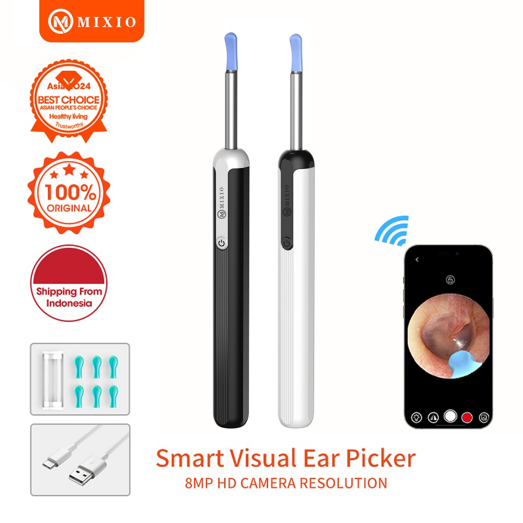 Jual MIXIO M4 8MP Camera Visual Ear Stick Pembersih Telinga Korek ...