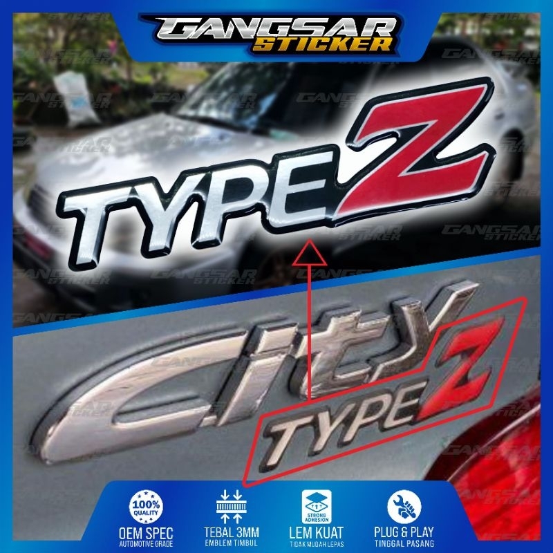 Jual Emblem timbul Type Z honda city / emblem honda city Type Z ...