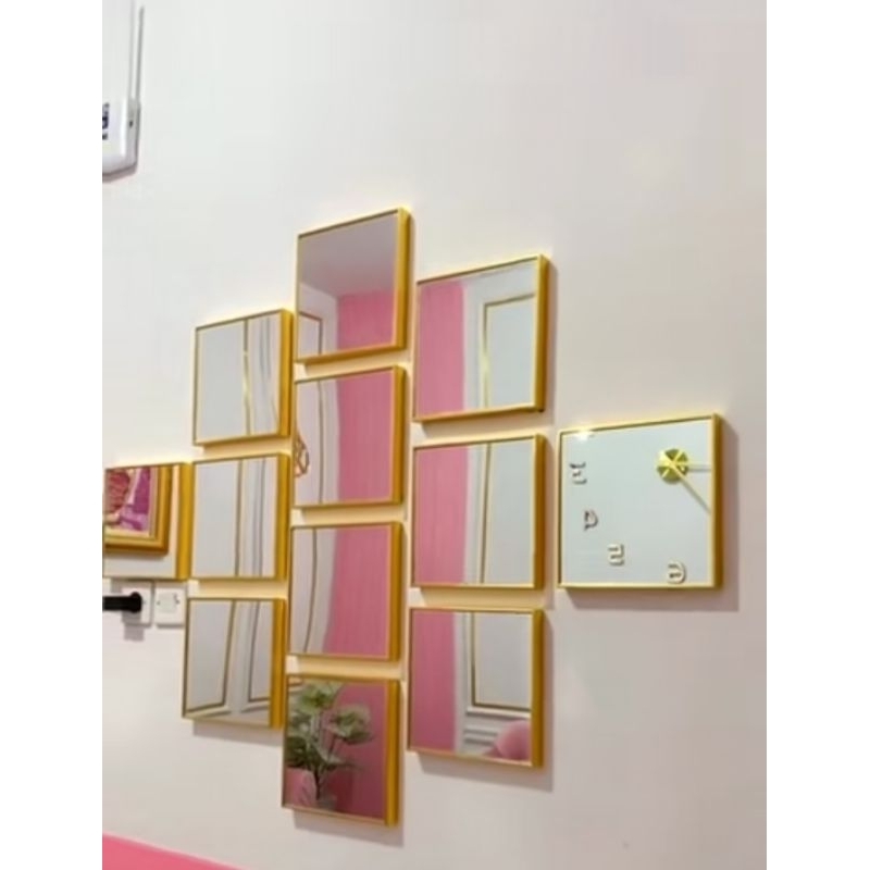 Jual Kaca Cermin Dinding Tempel Frameles Gold Aesthetic Cermin Dekorasi ...