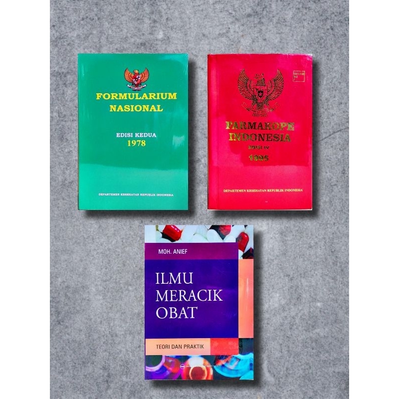 Jual PAKET 3 BUKU FARMASI ( FARMAKOPE EDISI 4 + FORNAS + ILMU MERACIK ...
