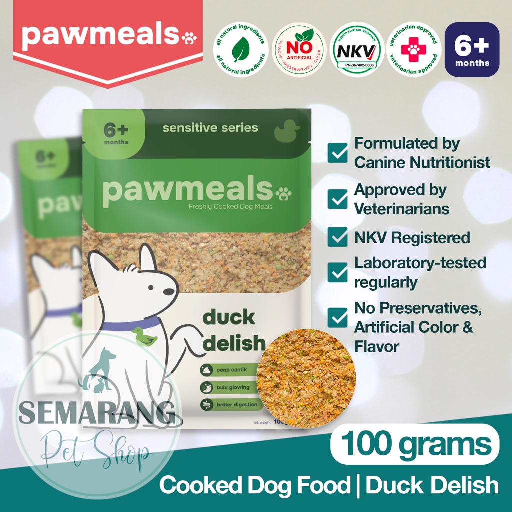 Jual Premium Cooked Dog Food PAWMEALS Duck Delish 100gr - Duck Pawch ...