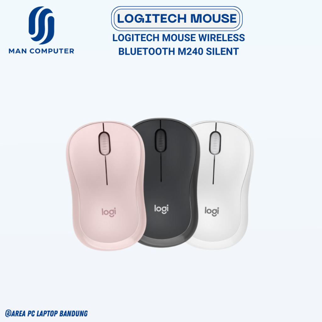 Jual Logitech M240 Mouse Wireless Bluetooth Silent Click Original ...