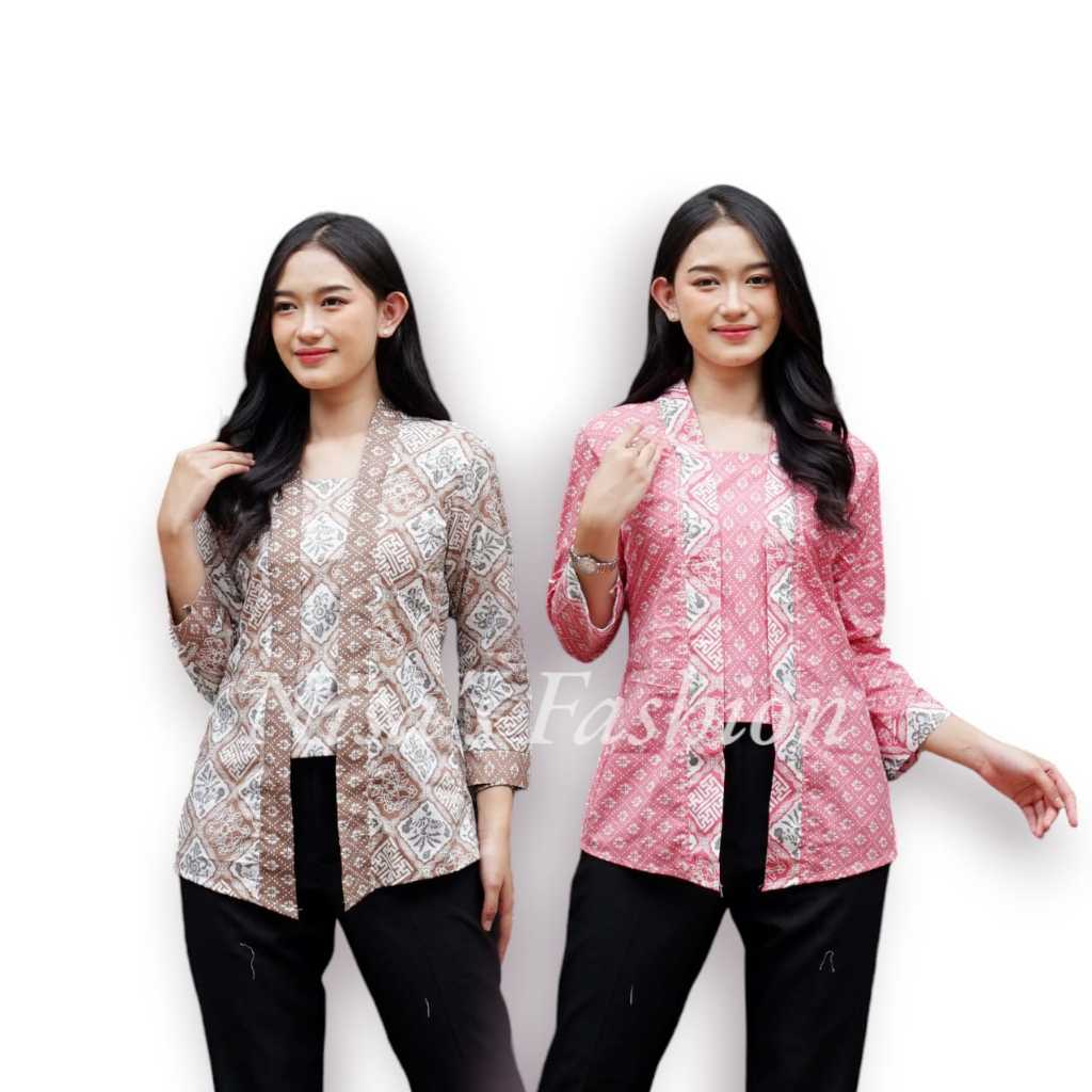 Jual BATIK KEBAYA KUTUBARU WANITA SOLO MODERN MURAH BLOUSE ATASAN SERAGAM | Shopee Indonesia