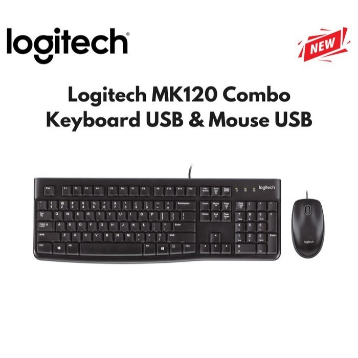 Jual Logitech MK120 Combo Keyboard USB & Mouse USB | Shopee Indonesia