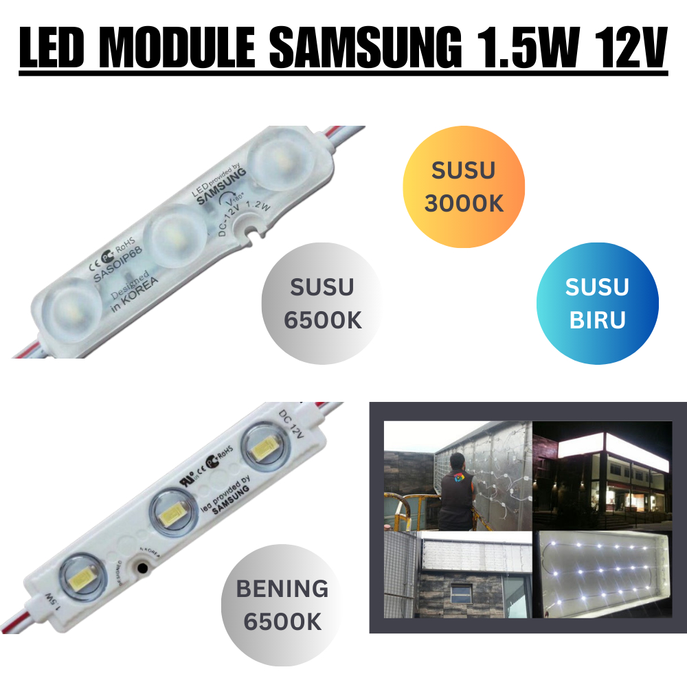 Jual 100PCS MODUL LED SAMSUNG 12V 1,5W SUSU LED Module 1,5W Samsung 12V ...