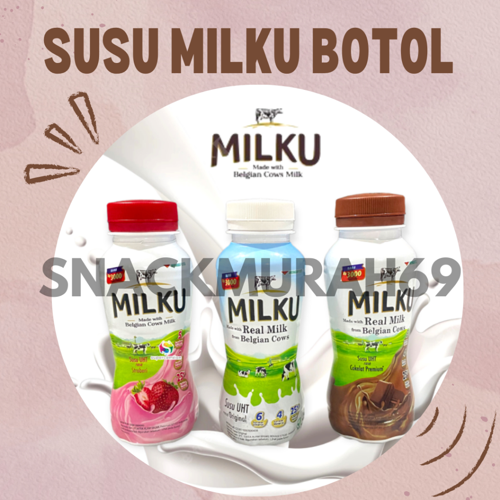 Jual Milku Susu UHT Botol All Varian 200 ml | Susu UHT | Shopee Indonesia