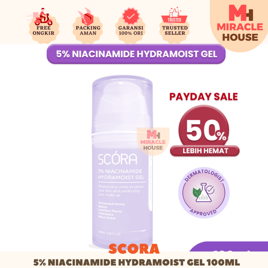 Jual Miracle House SCORA 5% Niacinamide Hydra moist Moisturizer Gel 100ml Pelembab Wajah Skin ...