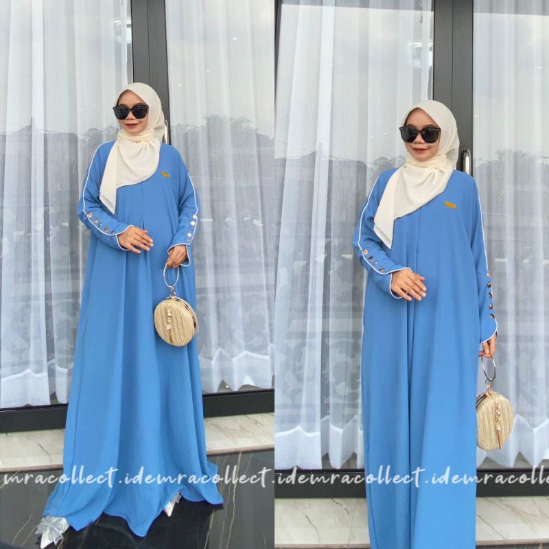 Jual Abaya Basic Habibah Premium Gamis Plain Umroh Daily Abaya Kancing Dress Gamis Batwing ...