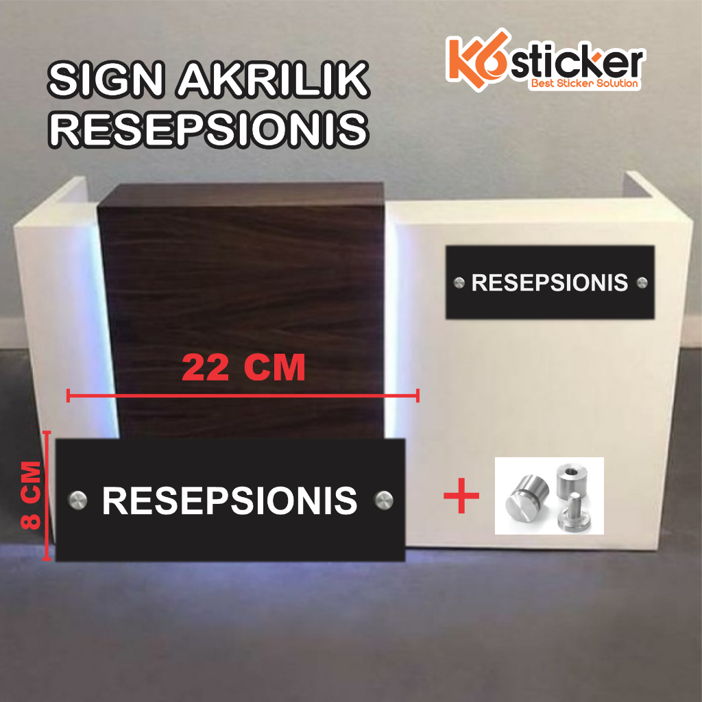 Jual Sign Akrilik Hitam 8x22 cm Pin - Resepsionis | Shopee Indonesia
