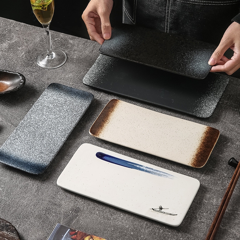 Jual MARU Sushi plate/Long plate/Piring datar keramik/Piring sushi/Piring style jepang | Shopee ...