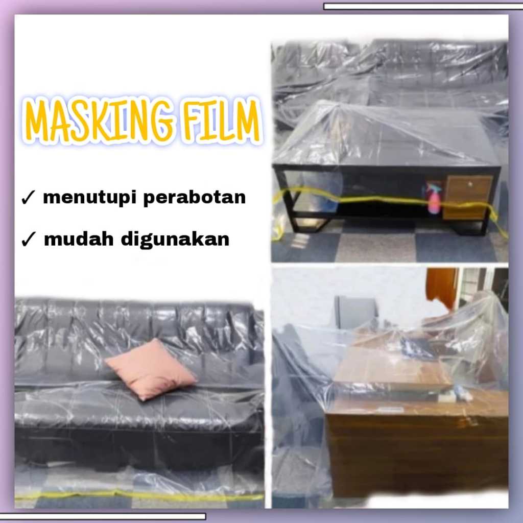 Jual Covering Masking Film Panjang 20 Meter Dengan Masking Tape Plastik ...