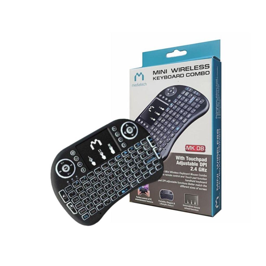 Jual Mediatech Mini Wireless Keyboard Mouse Combo + Touchpad Backlit ...