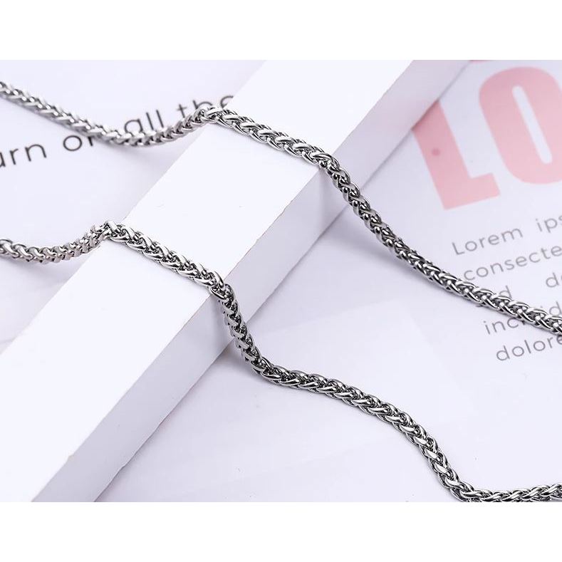 Jual Tali Kalung Rantai Silver 5 Jenis / Plain Necklace Chain Bamboo ...