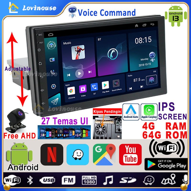 Jual 【Universal 6G+64G Single Din】7/9 Inch Android 13 Head Unit Untuk Semua 12V Mobil IPS Layer ...