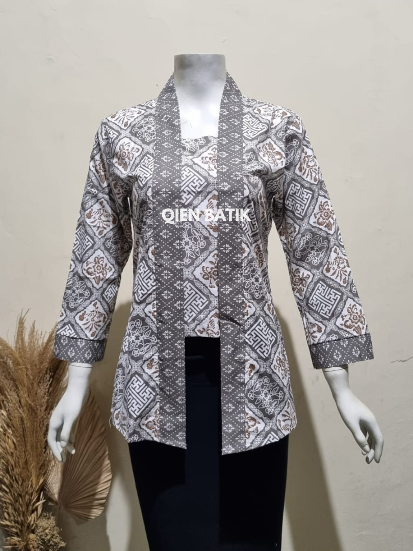 Jual Blus Kutu Baru Jumputan Batik Klasik Atasan Kebaya Modern Seragaman Kondangan Kutubaru ...
