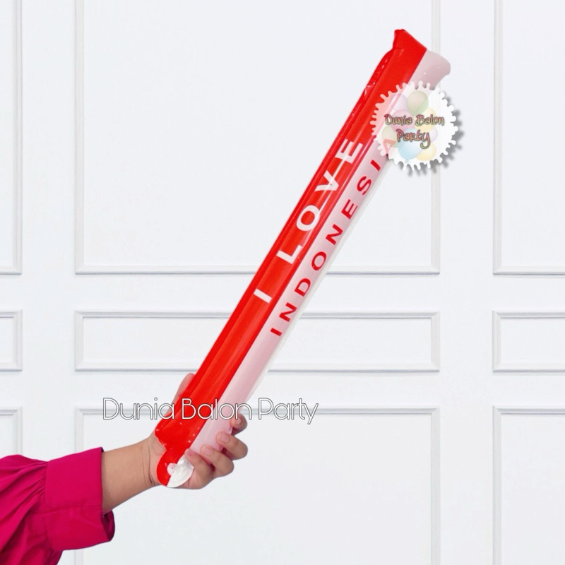 Jual Balon Tepuk Plastik HUT RI / Balon Supporter I LOVE INDONESIA ...