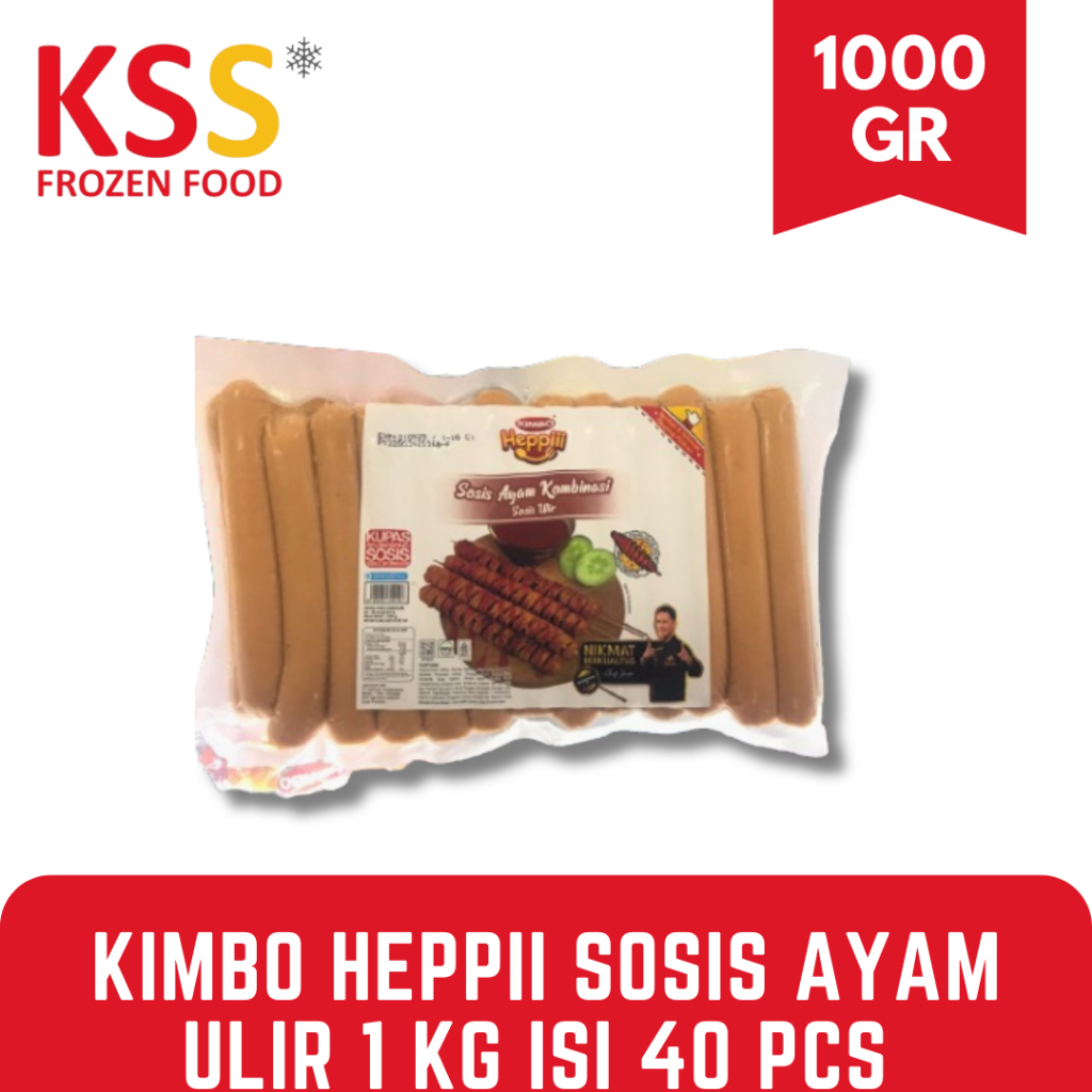 Jual KIMBO HEPPII SOSIS AYAM ULIR 1 KG ISI 40 PCS | Shopee Indonesia