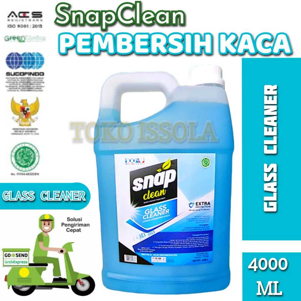 Jual CAIRAN PEMBERSIH KACA - SNAP CLEAN GLASS CLEANER 4L | Shopee Indonesia