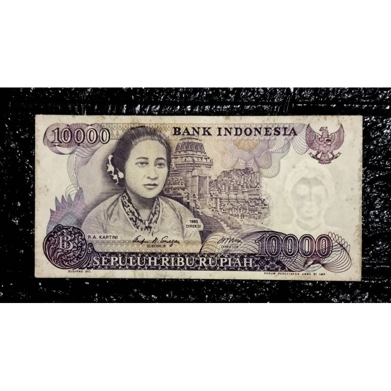Jual duit kertas kuno asli indonesia 10000 rupiah kartini tahun 1985 ...