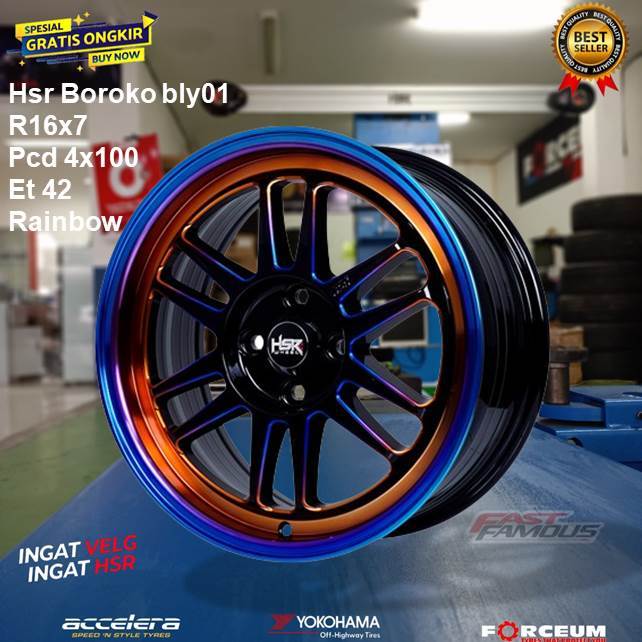 Jual Velg hsr model samlong r16 baut 4x100 terbaru bisa untuk jazz, mobilio dll | Shopee Indonesia