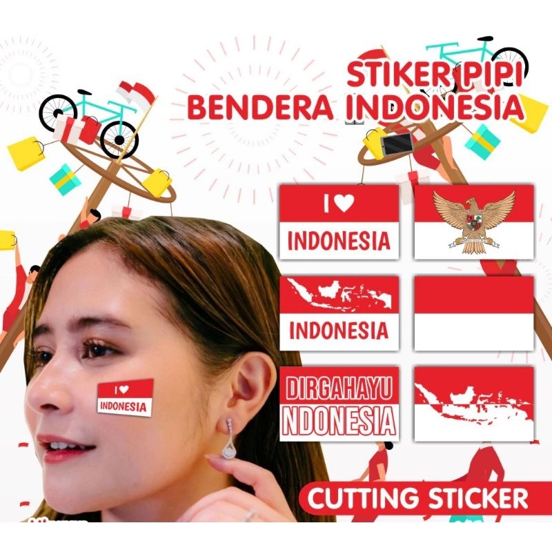 Jual Stiker Merah Putih 1Lembar 32Pcs Sudah Cutting - Stiker Pipi ...