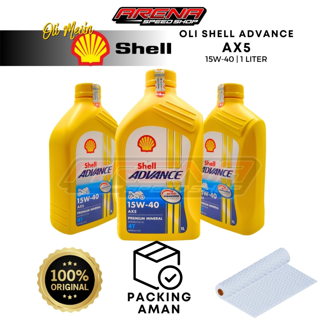 Jual SHELL Advance AX5 15W-40 4T 1L Oli Mesin Motor Manual Premium ...