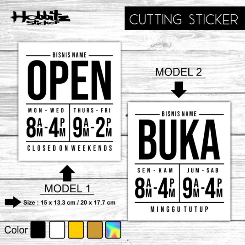 Jual Stiker Open Close Sign Kaca Pintu Toko Restaurant Cafe Sticker ...