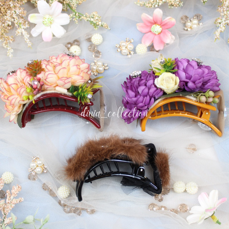 Jual Jepit Rambut Bunga Permata Elegan Jepit Korea Premium High Quality ...