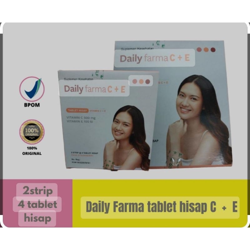 Jual Daily Farma C + E ( 1 Box 2 Strip 4 tablet hisap ) | Shopee Indonesia