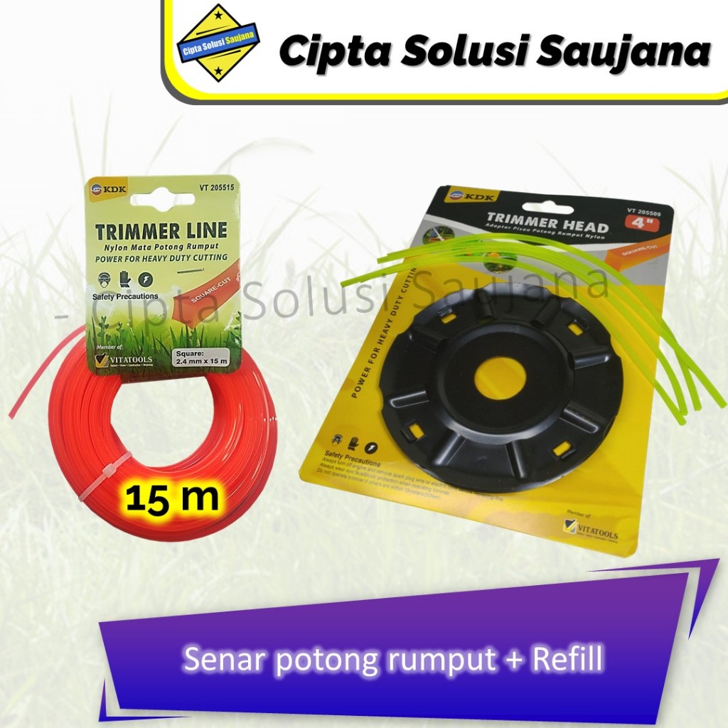 Jual KDK SET DUDUKAN + REFILL SENAR NILON MESIN POTONG RUMPUT GENDONG ...