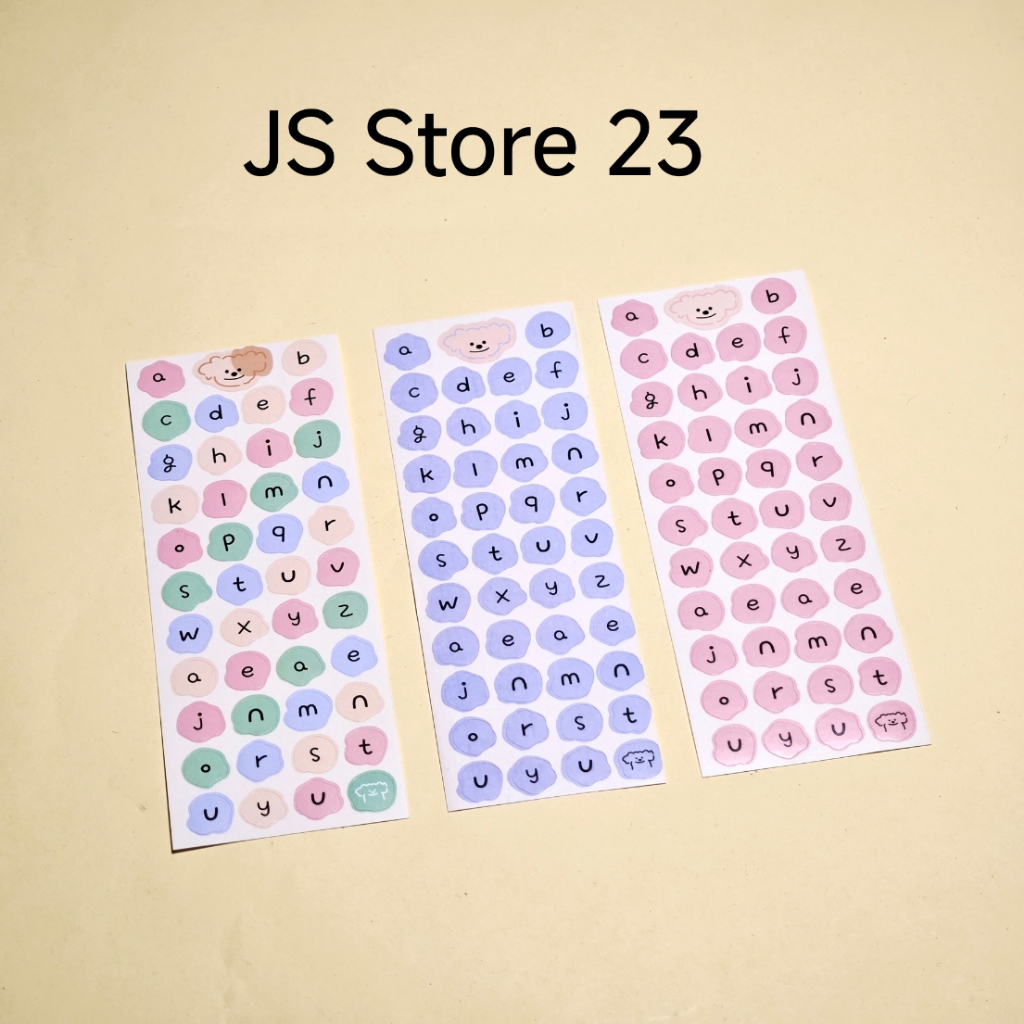 Jual Sticker Stiker Huruf Deco Alphabet / DIY Sticker Alphabet Warna ...