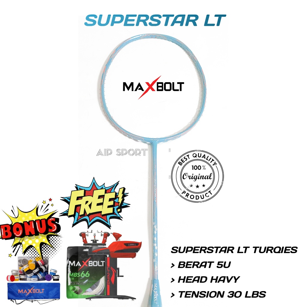 Jual Raket Badminton Maxbolt Superstar Lt Original | Shopee Indonesia