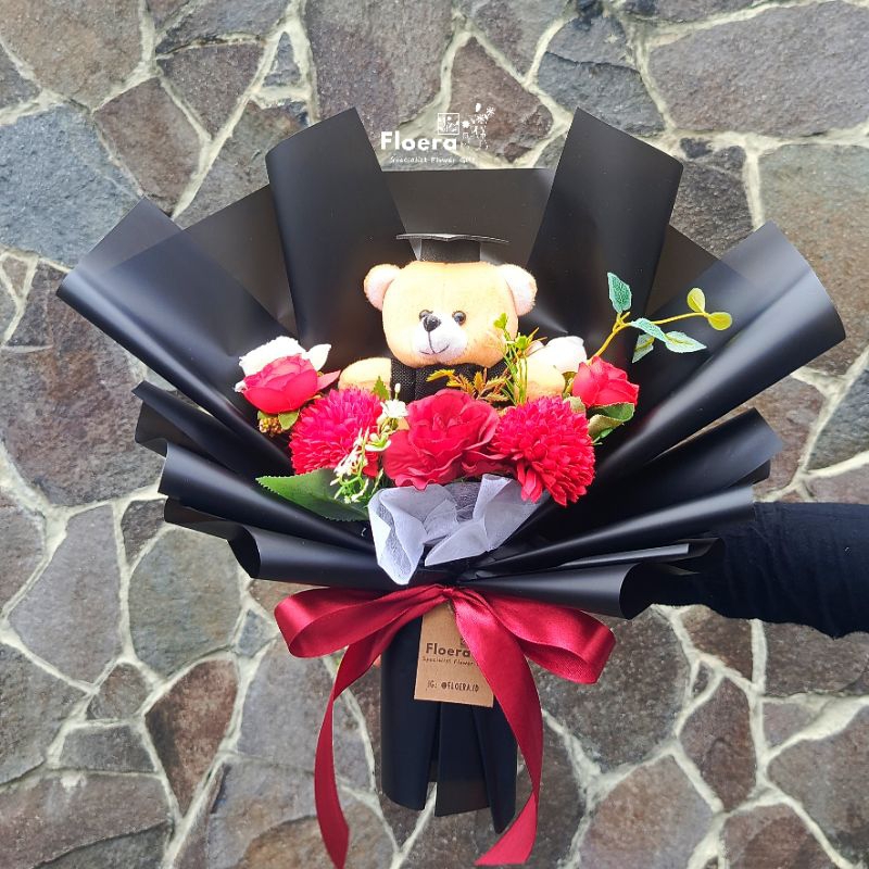 Jual (Ready) buket size S 40cm boneka bunga palsu bucket wisuda bouquet ...