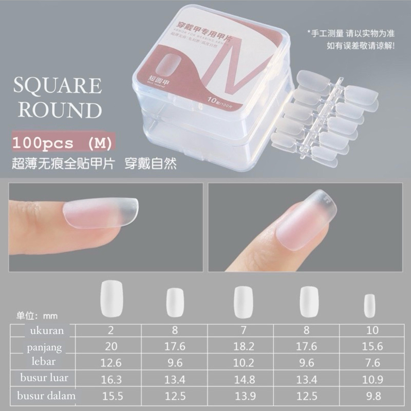 Jual Nail Soft Tip PREMIUM (100pcs) / Nail Extension Soft Tip / Soft ...
