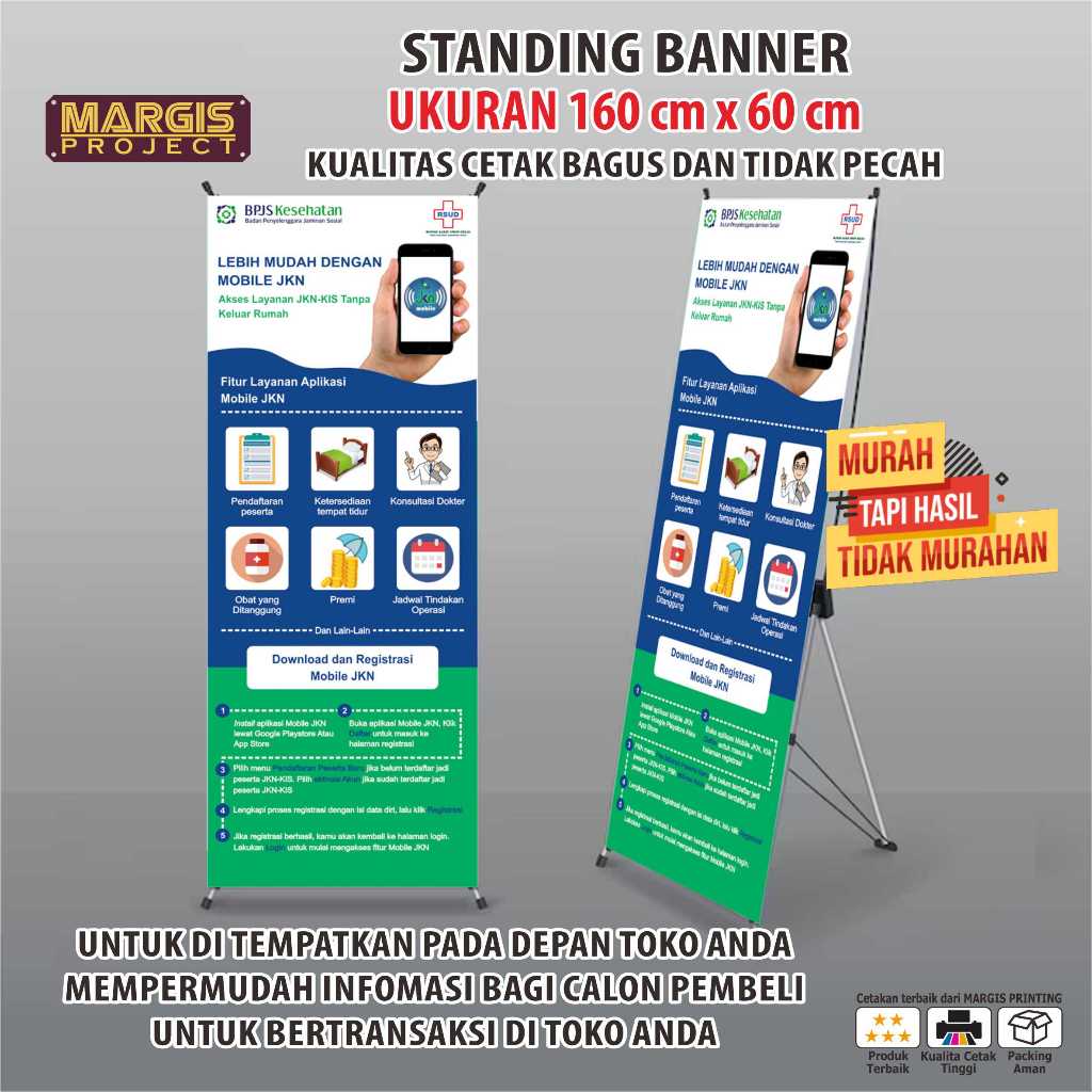 Jual STANDING BANNER, SPANDUK PONSEL, WISUDA, WEDDING UK 160 x 60 cm ...
