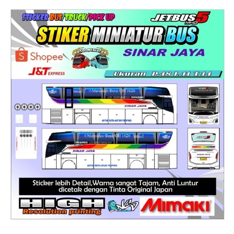 Jual stiker miniatur bus sinar jaya JB5 | Shopee Indonesia