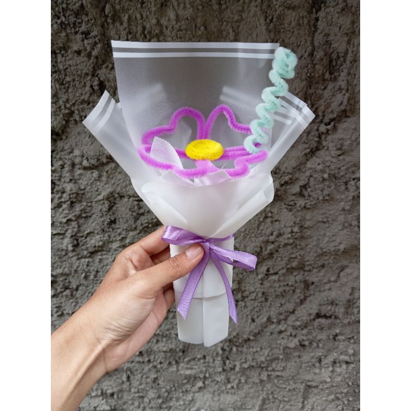 Jual Buket Bunga Kawat Bulu Mini/Buket bunga Love (READY) | Shopee ...