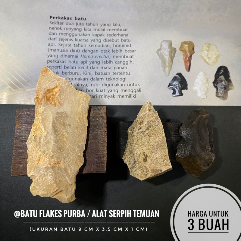 Jual Batu Flakes Purba Natural C11 atau Kapak Batu Paleolitikum atau ...