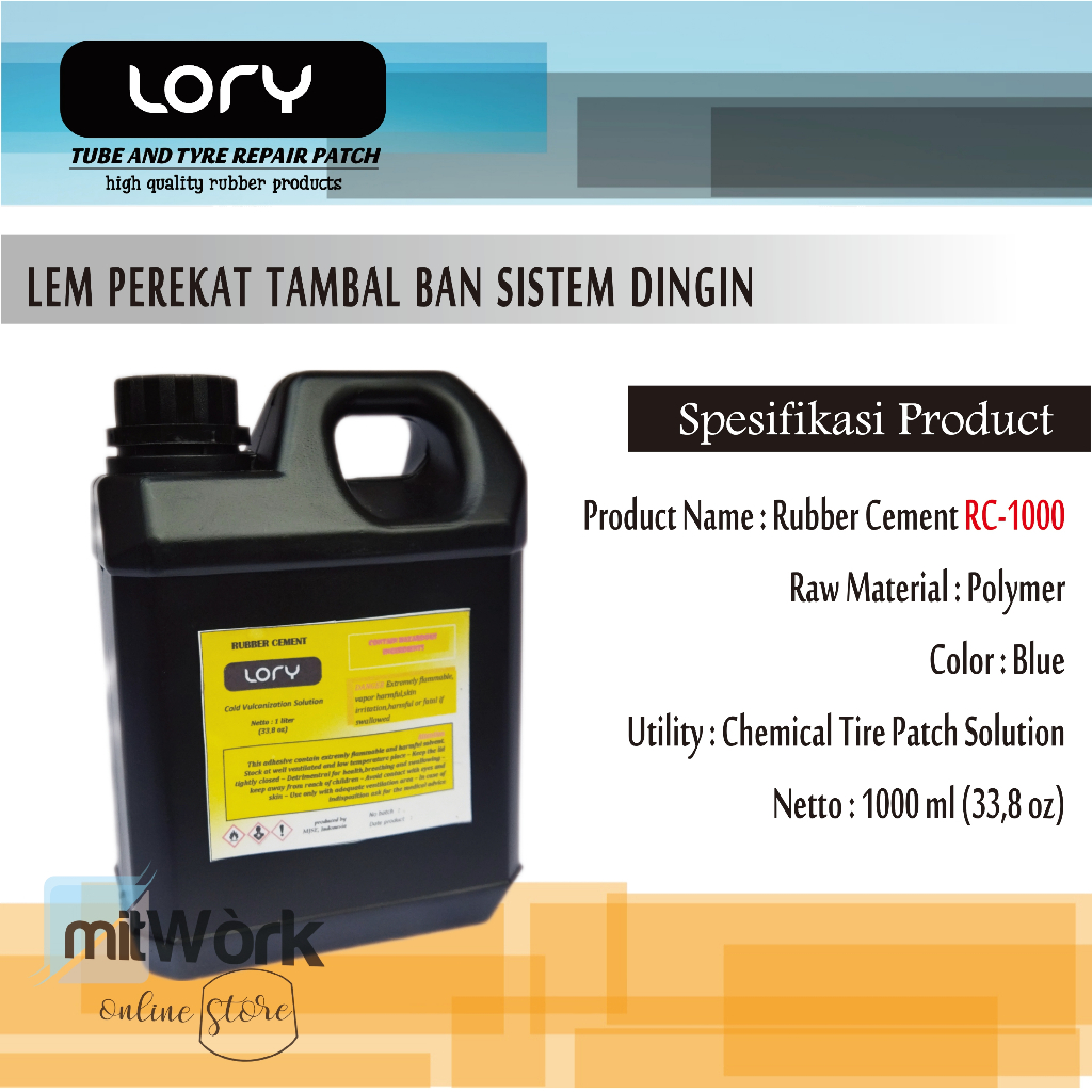 Jual Rubber cement - lem perekat tambal ban tip top - SISTEM DINGIN (1 ...