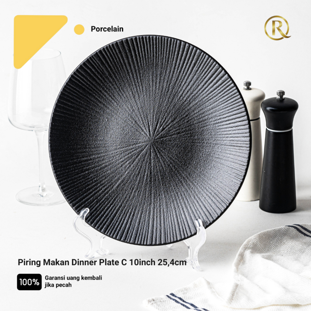 Jual Piring Makan Dinner Plate C Porcelain Keramik 10inch 25,4cm ...