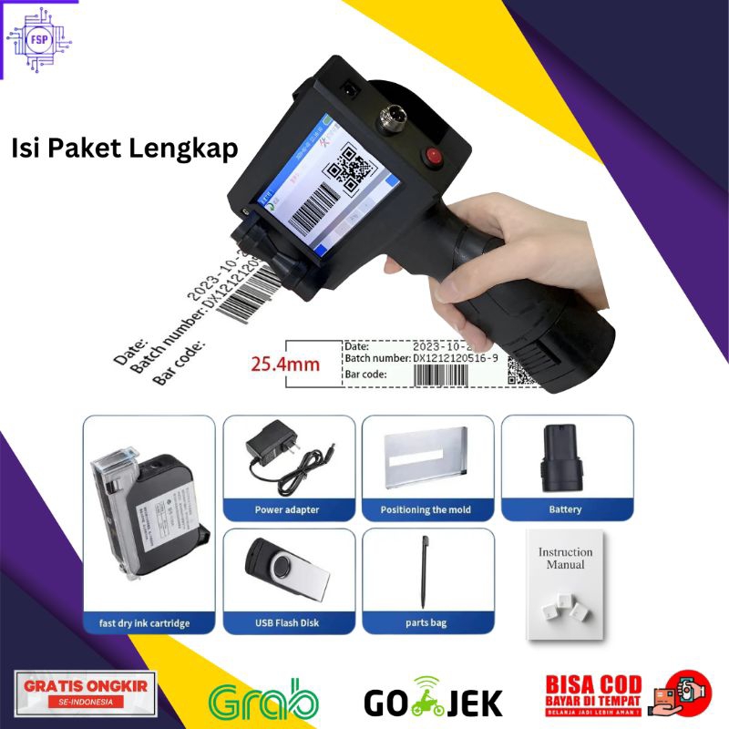 Jual Mesin PT3000 Printer Handheld Inkjet Pencetak Expired Date and ...