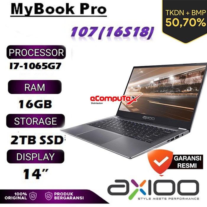 Jual LAPTOP AXIOO MYBOOK PRO 107 (16S18) CORE i7-1065G7 16/2TB SSD 14" INCH FHD WIN 10 TKDN ...
