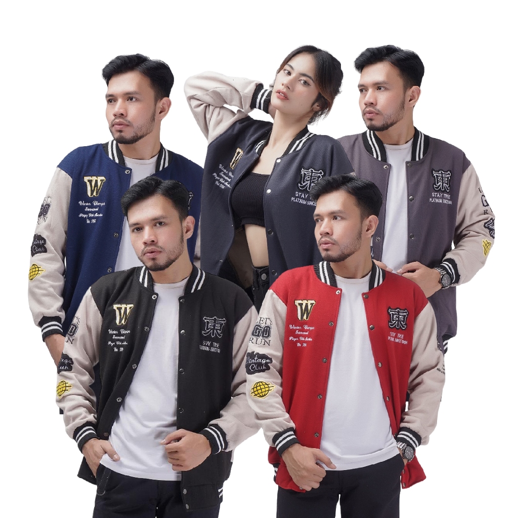 Jual Varsity Baseball Distro Pria Wanita Unisex Jacket Boomber Cowok ...