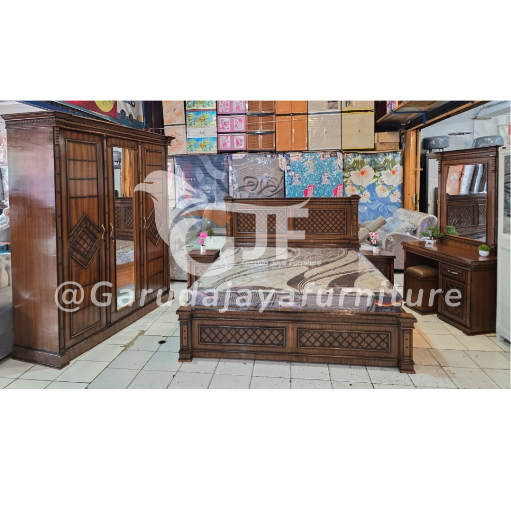Jual KAMAR SET KAYU /SET KAMAR LENGKAP LEMARI 3 PINTU KAYU/ MEJA RIAS ...