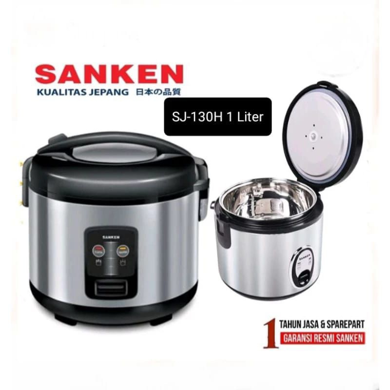 Jual SANKEN RICE COOKER 1 LITER SJ-130H MAGIC COM STAINLESS STEEL-HITAM ...