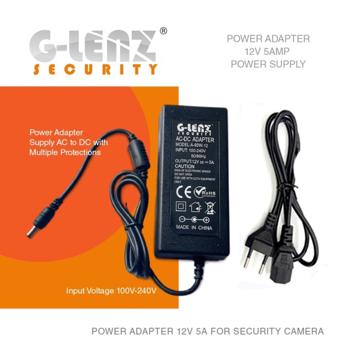 Jual GLENZ SECURITY CCTV POWER ADAPTOR 12V 5A | Shopee Indonesia