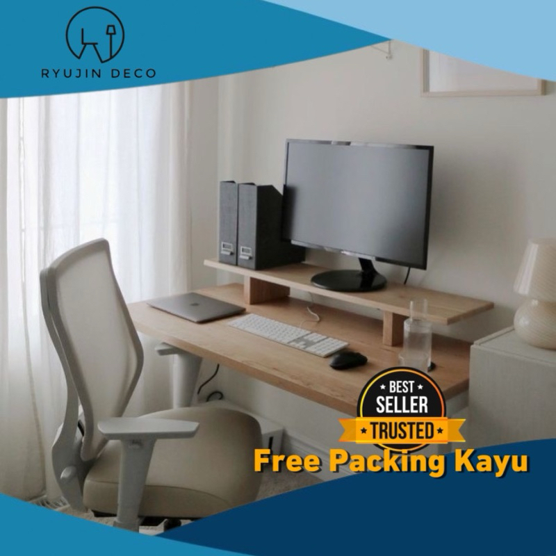 Jual Desk shelf meja monitor meja gaming setup komputer stand monitor ...